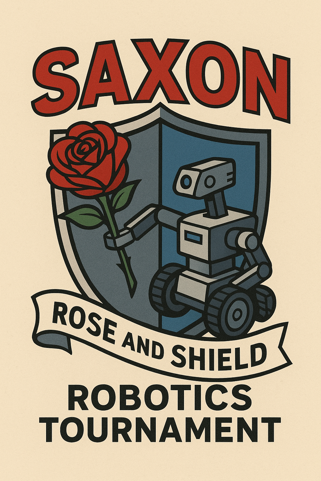 Saxon Rose & Shield : V5RC Blended HS&MS, Digital Engineering Notebook Judging : Robot Events